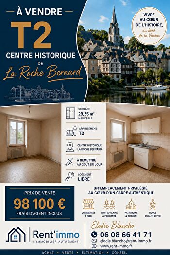 La Roche-Bernard : Appartement 2 pièces à vendre