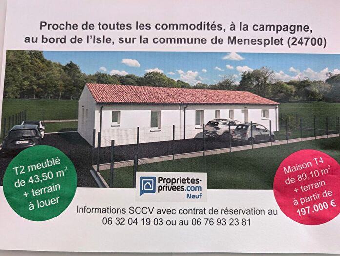 Maison à vendre - Ménesplet - 4 pièces - 3 chambres