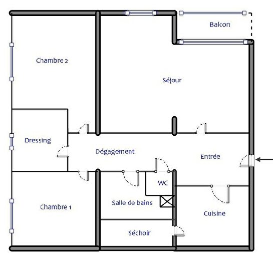 Appartement à vendre - Blagnac, Baradel, Ritouret - 3 pièces - 2 chambres