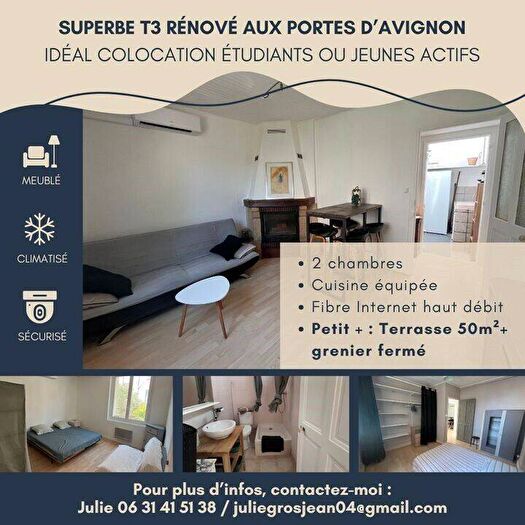 Appartement à louer - Fontcouverte, Avignon - 3 pièces - 2 chambres