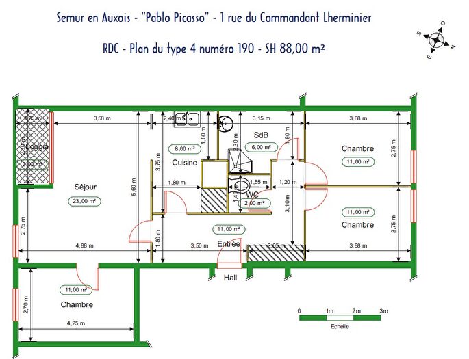 Semur-en-Auxois : Appartement 4 pièces à louer