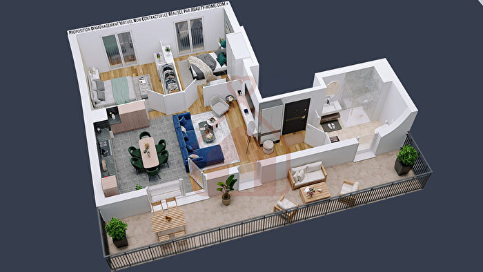 Appartement à vendre - Villejuif, Zola, Lion dOr - 3 pièces - 2 chambres