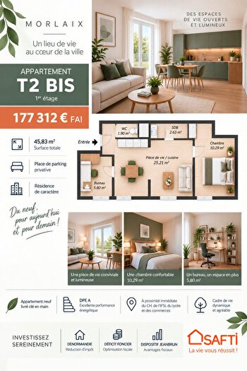 Appartement 3 pièces à vendre à Morlaix, Vétéry, Kernegues