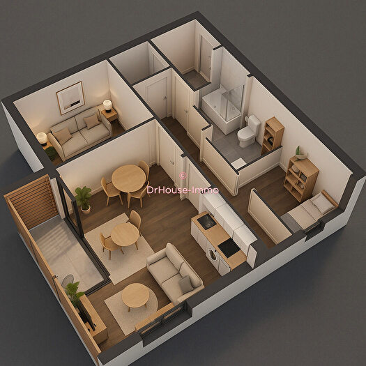 Appartement à vendre - Wambrechies - 3 pièces - 2 chambres