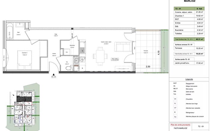 Marlioz - Appartement 2 pièces à vendre