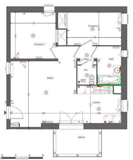 Appartement à louer - Saint-Herblain, Bourg - 3 pièces - 2 chambres