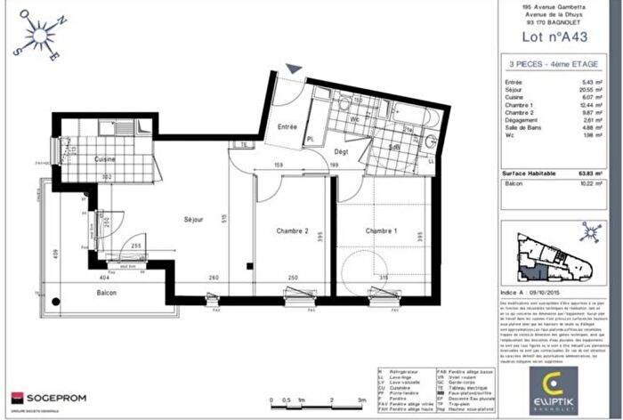 Appartement 3 pièces à Les Lilas, à vendre