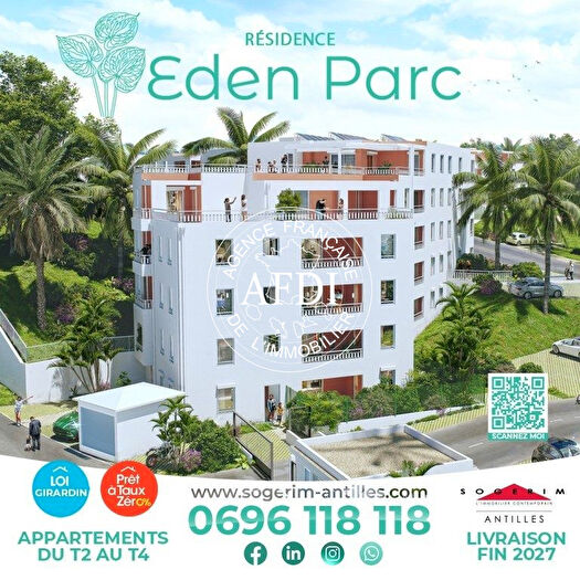 Appartement à vendre - Le Lamentin - 2 pièces - 1 chambre