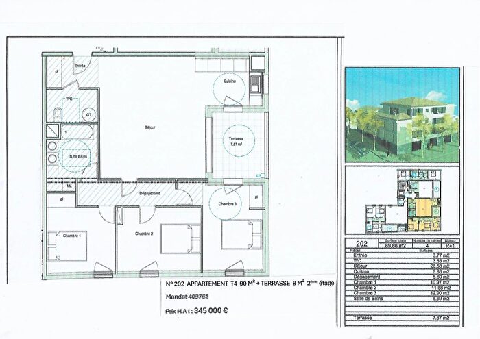 Appartement à vendre - Draguignan, Pierre de la Fée, Morgay - 4 pièces - 3 chambres