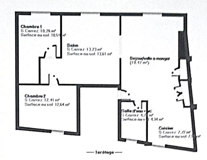 Appartement à vendre - Chennevières-sur-Marne, Centre-ville - 3 pièces - 2 chambres