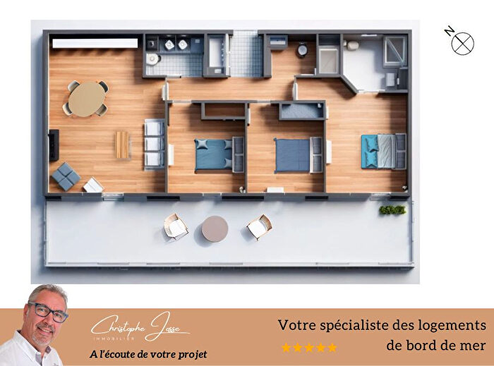 Appartement à vendre - Port-la-Nouvelle - 4 pièces - 3 chambres