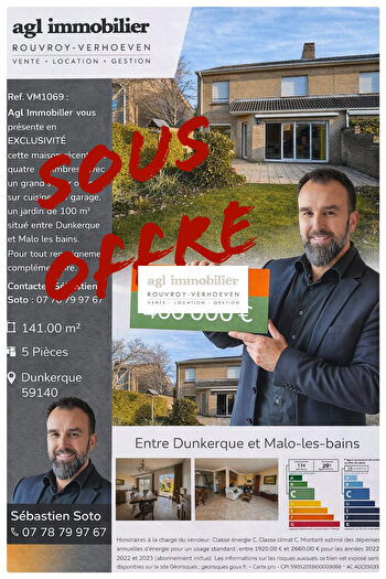 Maison à vendre - Dunkerque, La Victoire, Le Grand Large - 5 pièces - 4 chambres