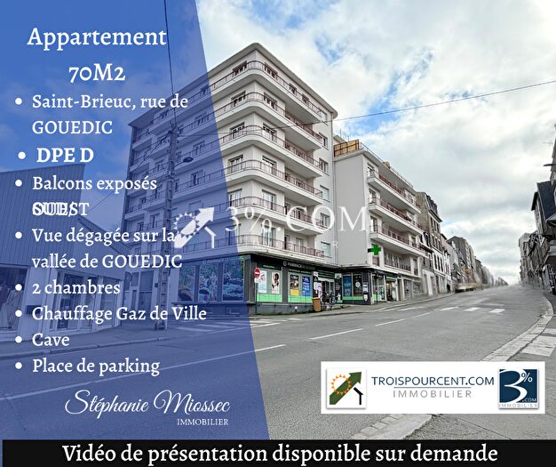 Appartement à vendre - Saint-Brieuc, Ville Bougault, Beauvallon - 3 pièces - 2 chambres