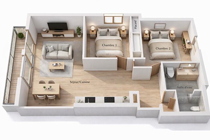 Appartement à vendre - Agde, La Ville - 3 pièces - 2 chambres