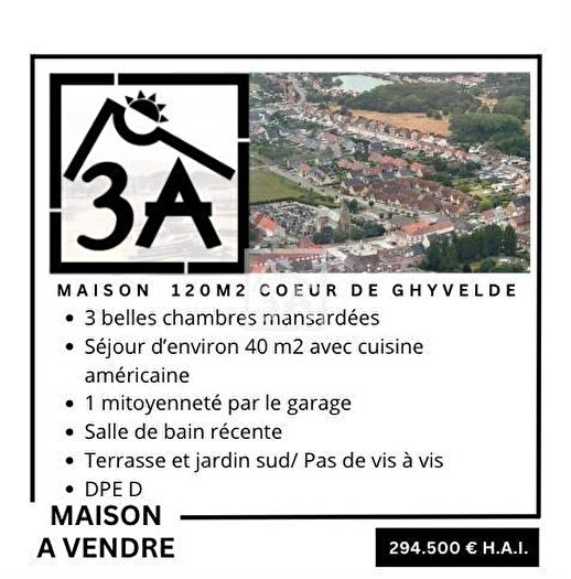 Maison à vendre - Ghyvelde - 5 pièces - 3 chambres