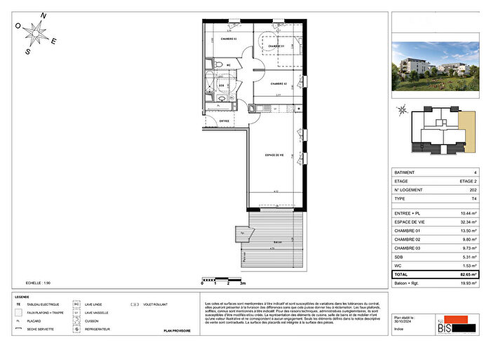 Appartement à vendre - Sciez - 4 pièces - 3 chambres