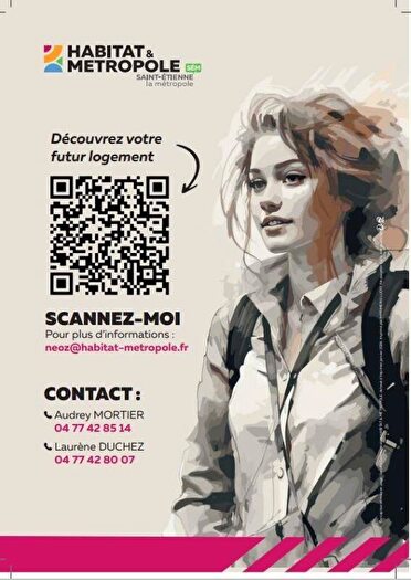 Appartement à louer - Colline des Pères-Tardy, Saint-Étienne - 2 pièces