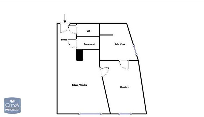 Appartement à louer - Saint-Herblain, Est - 2 pièces - 1 chambre