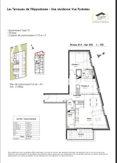 Appartement à vendre - Pau, Pau Nord - 3 pièces - 2 chambres