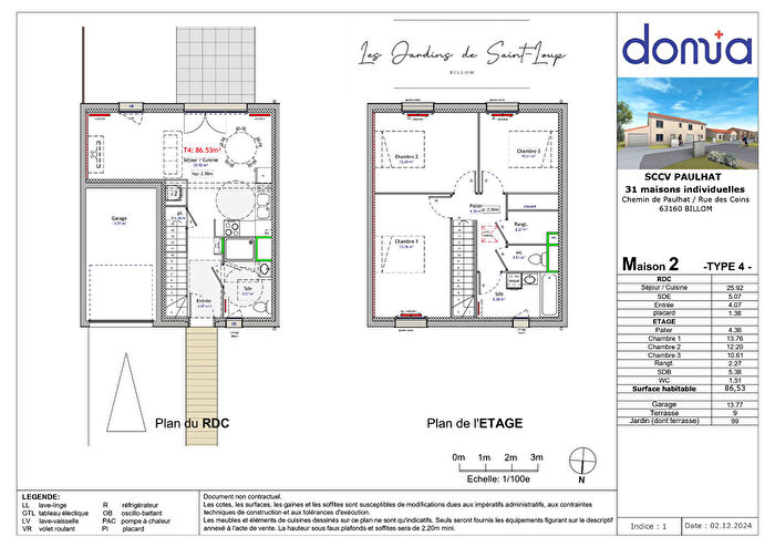 Maison à vendre - Billom - 4 pièces - 3 chambres