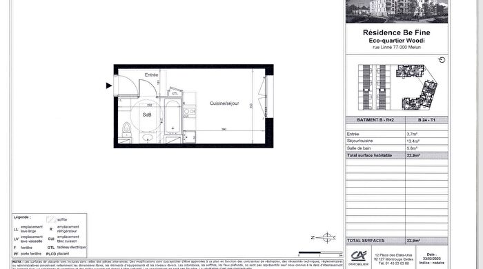 Appartement à louer - Melun, Rive de Seine, Sud - 1 pièce