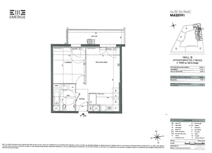 Massy, Villaine, Bièvre, Poterne - Appartement 2 pièces à louer