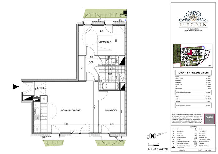 Appartement 3 pièces à Jouars-Pontchartrain, à vendre