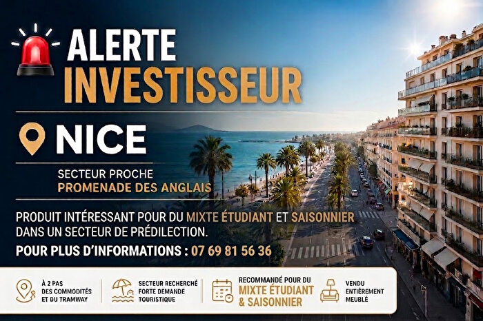 Nice, Promenade des Anglais, Rue de France : Appartement 2 pièces à vendre