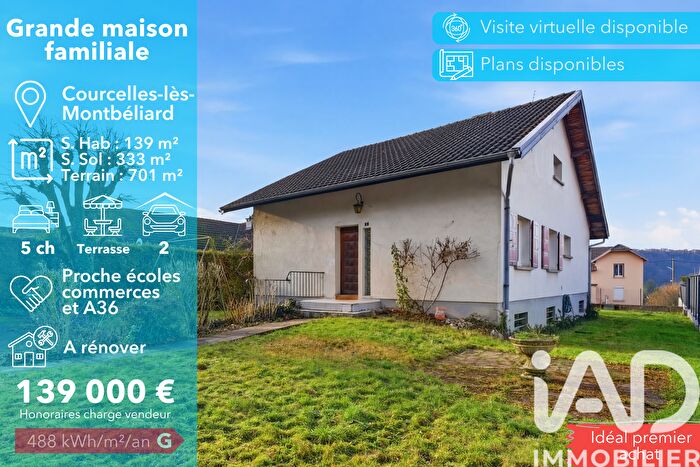 Maison à vendre - Courcelles-lès-Montbéliard - 7 pièces - 5 chambres