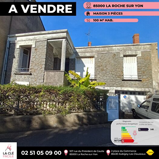 Maison à vendre - La Roche-sur-Yon, Pyramides, Jean-Yole - 3 pièces - 2 chambres