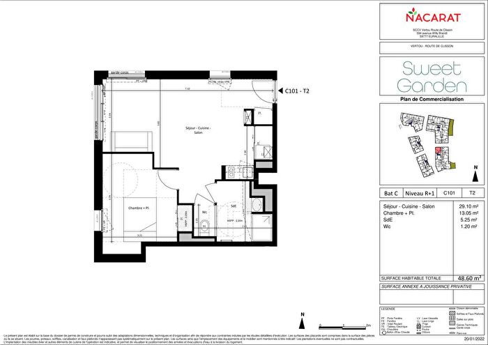 Vertou, Beautour, La Maladrie, Rives de Sèvre - Appartement 2 pièces à louer