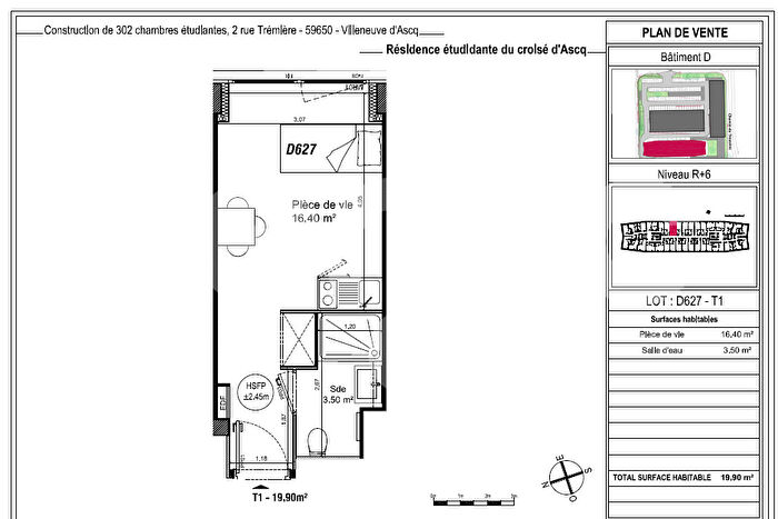 Appartement 1 pièce à louer à Villeneuve-d'Ascq, Résidence Triolo