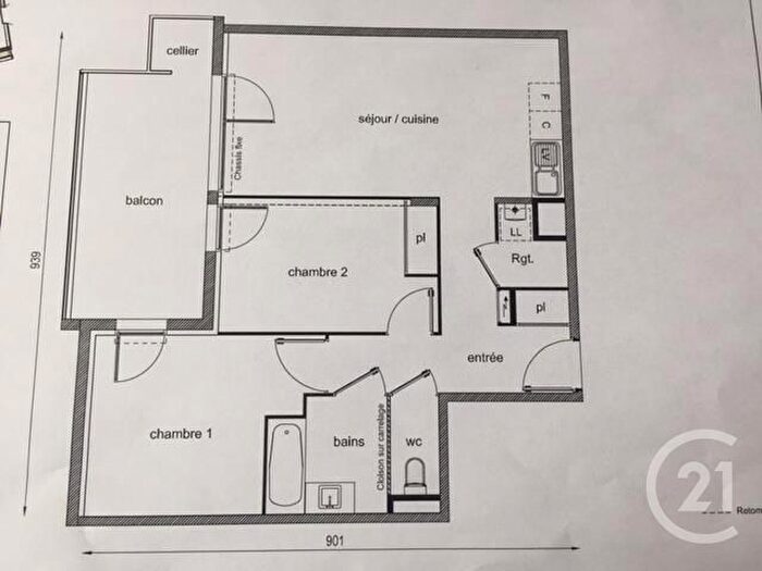 Appartement à louer - Montpellier, La Martelle - 3 pièces - 2 chambres