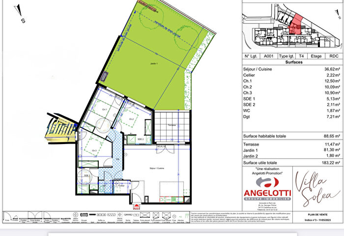 Appartement à vendre - Vic-la-Gardiole - 4 pièces - 3 chambres