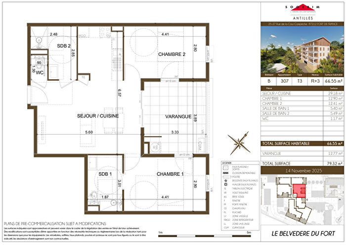 Appartement 3 pièces à vendre à Fort-de-France