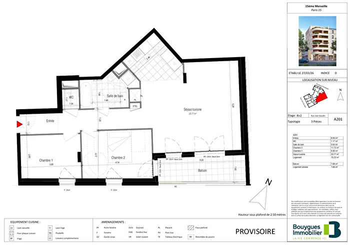 Appartement 3 pièces à vendre à Paris 15ème, Cambronne, Garibaldi