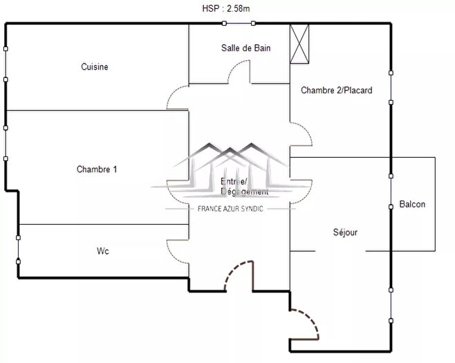 Appartement à vendre - Nice, Médecin - 3 pièces - 2 chambres
