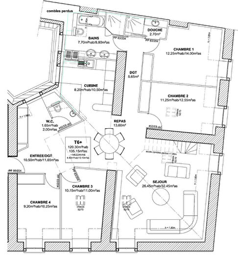 Appartement à vendre - Besançon, Boucle, Chapelle des Buis - 6 pièces - 4 chambres