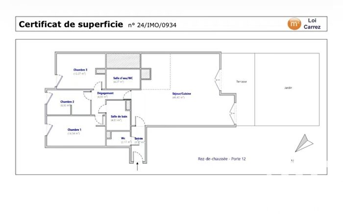 Appartement à vendre - Antony, Baconnets - 4 pièces - 3 chambres