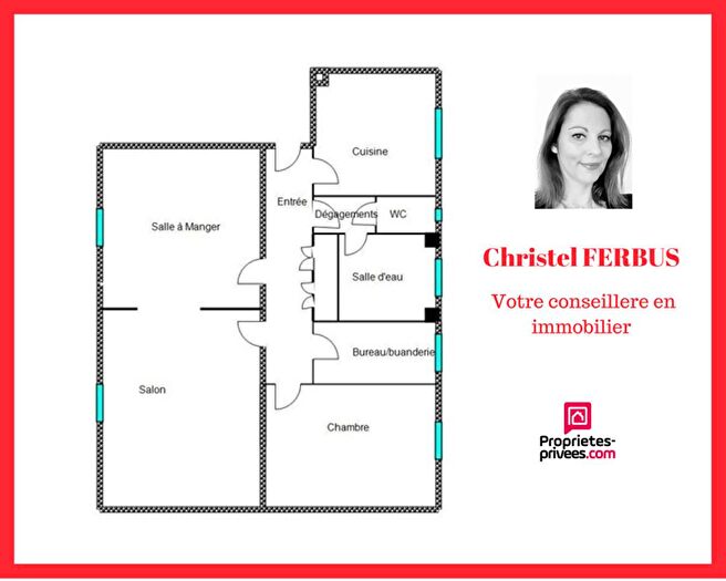 Appartement à vendre - Bondy, Les Mérisiers - 3 pièces - 2 chambres