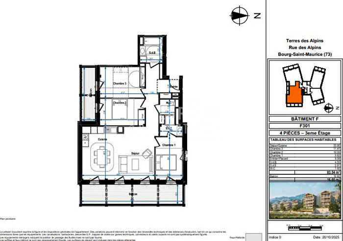 Appartement à vendre - Bourg-Saint-Maurice, Bourg-Saint-Maurice - 4 pièces - 3 chambres