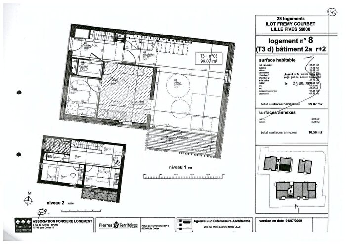 Appartement à louer - Lille, Fives - 3 pièces - 2 chambres