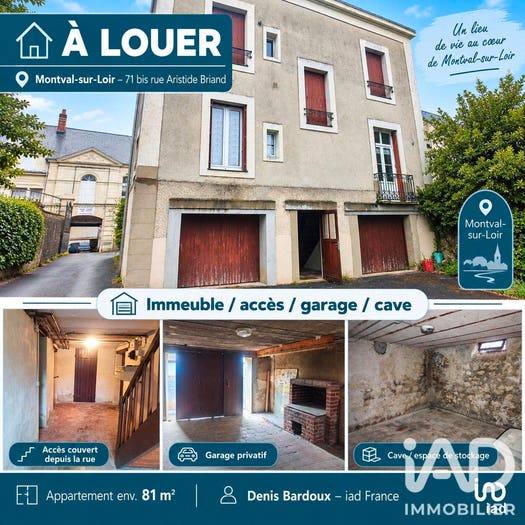 Appartement 3 pièces à Nord Est-Sud Ouest, Montval-sur-Loir, à louer