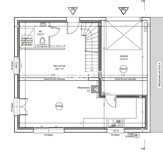 Maison à vendre - Étercy - 5 pièces - 4 chambres