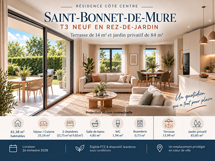 Appartement 3 pièces à Saint-Bonnet-de-Mure, à vendre