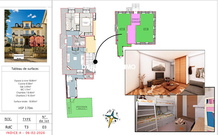 Appartement à vendre - Bagnères-de-Luchon - 3 pièces - 2 chambres