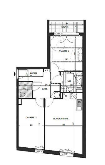 Appartement à vendre - Igny - 3 pièces - 2 chambres