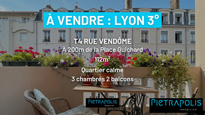 Appartement 4 pièces à Lyon 3ème, Voltaire, Part Dieu, à vendre