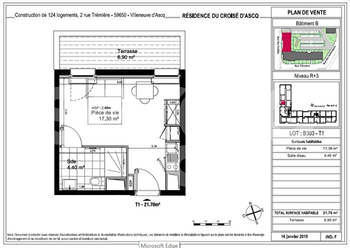 Appartement 1 pièce à louer - Villeneuve-d'Ascq, Résidence Triolo