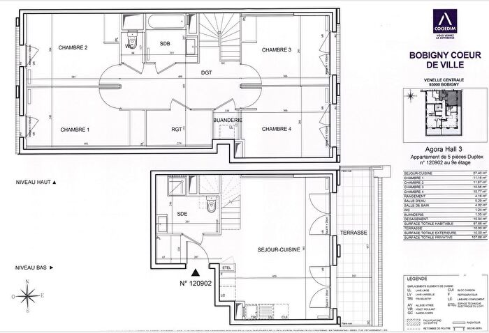 Appartement à louer - Bobigny, Centre-ville - 5 pièces - 3 chambres